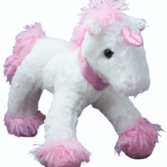 Kellytoy | Toys | Lying Unicorn Colorful Fuzzy Fur Shiny Horn Plush Toy ...